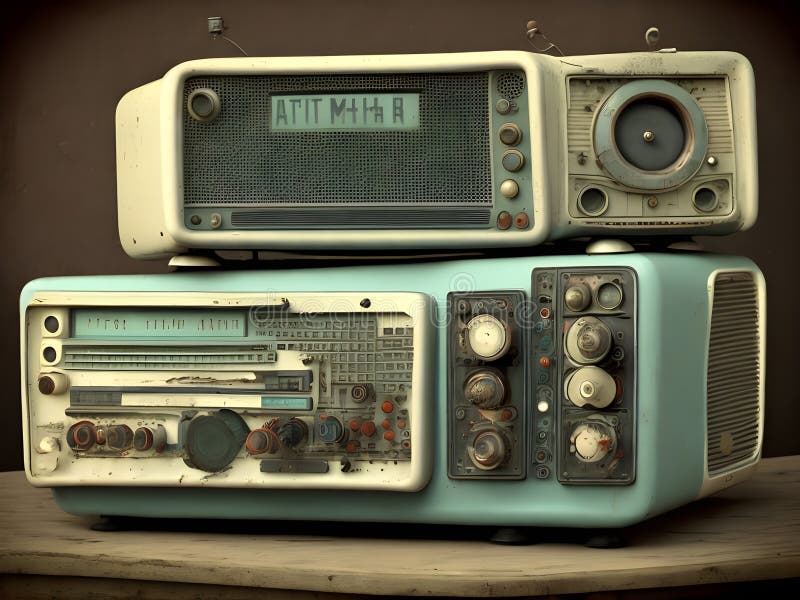 Old Retro Radio, Generative AI Illustration Stock Illustration ...