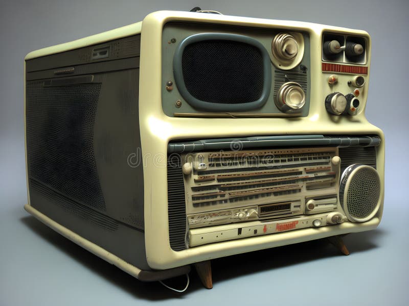 Old Retro Radio, Generative AI Illustration Stock Illustration ...