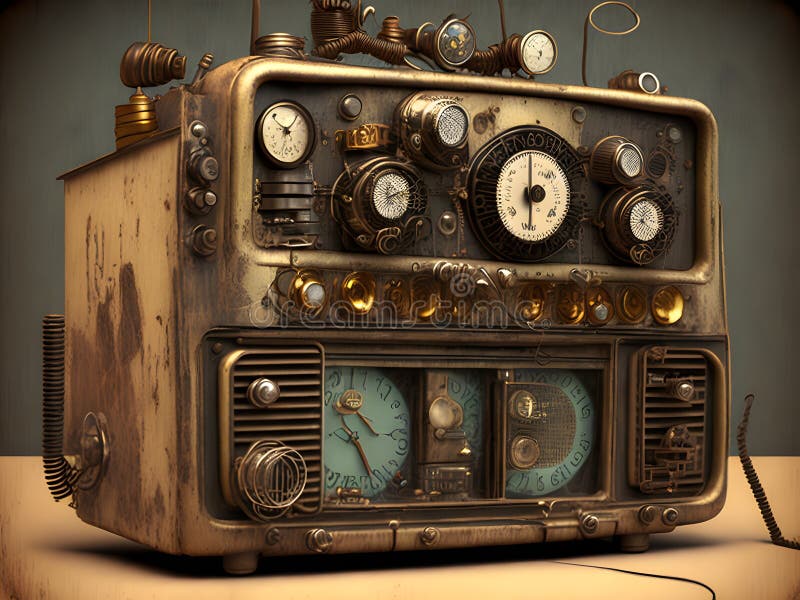 Old Retro Radio, Generative AI Illustration Stock Illustration ...