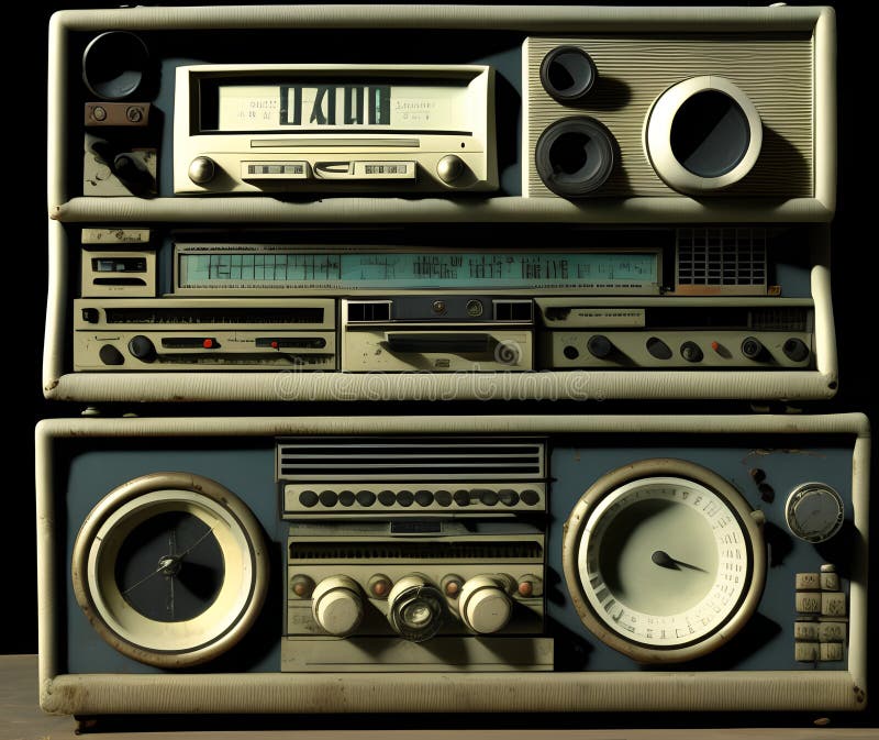 Old Retro Radio, Generative AI Illustration Stock Illustration ...