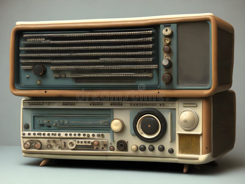 Old Retro Radio, Generative AI Illustration Stock Illustration ...