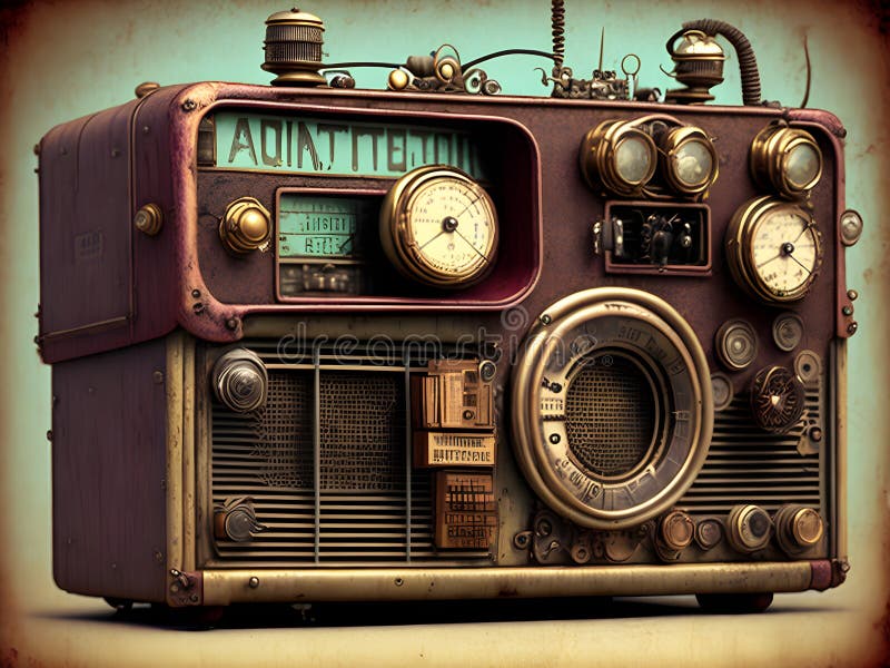 Old Retro Radio, Generative AI Illustration Stock Illustration ...