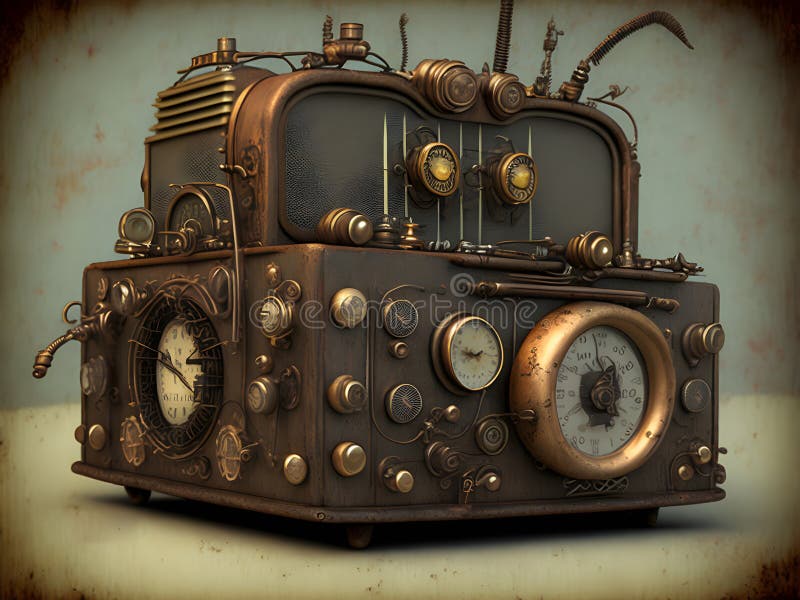 Old Retro Radio, Generative AI Illustration Stock Illustration ...