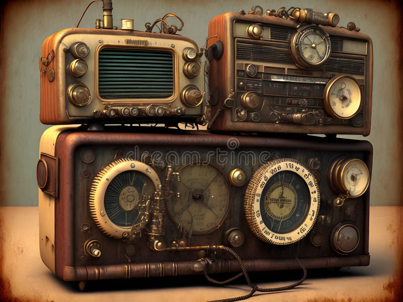 Old Retro Radio, Generative AI Illustration Stock Illustration ...