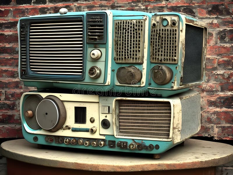 Old Retro Radio, Generative AI Illustration Stock Illustration ...