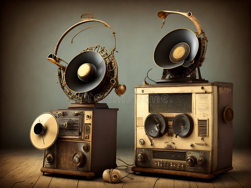 Old Retro Radio, Generative AI Illustration Stock Illustration ...