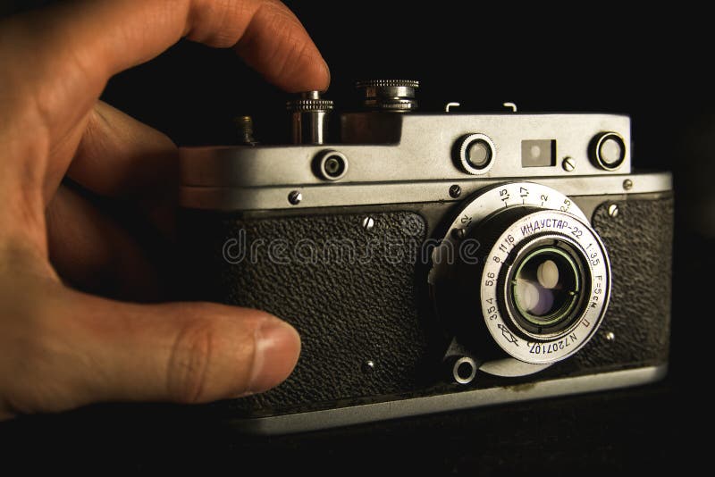 Old retro Soviet camera stock photo. Image of analogue - 93867550