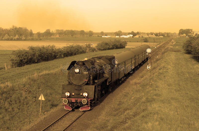 Old retro steam train stock photo. Image of polish, smoke - 11934746