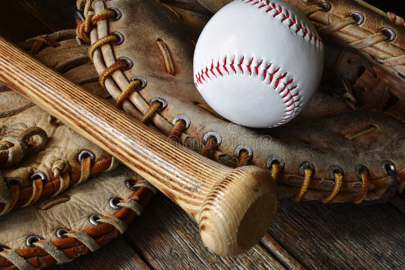 Old Retro Style Baseball Equipment Stock Photo - Image of stitches ...
