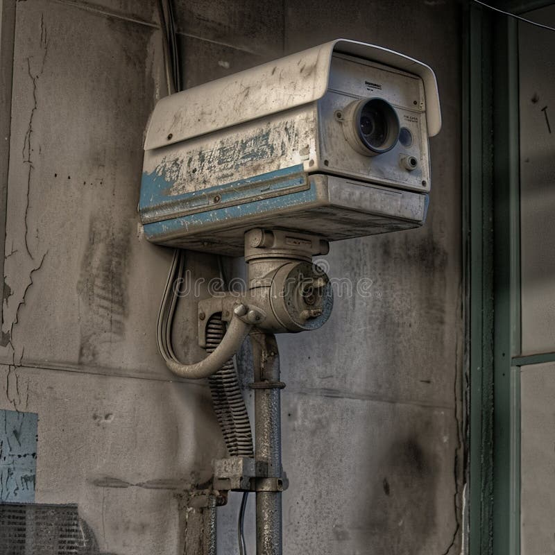 Old Retro Surveillance Camera on the Wall. Big Brother is Looking at ...