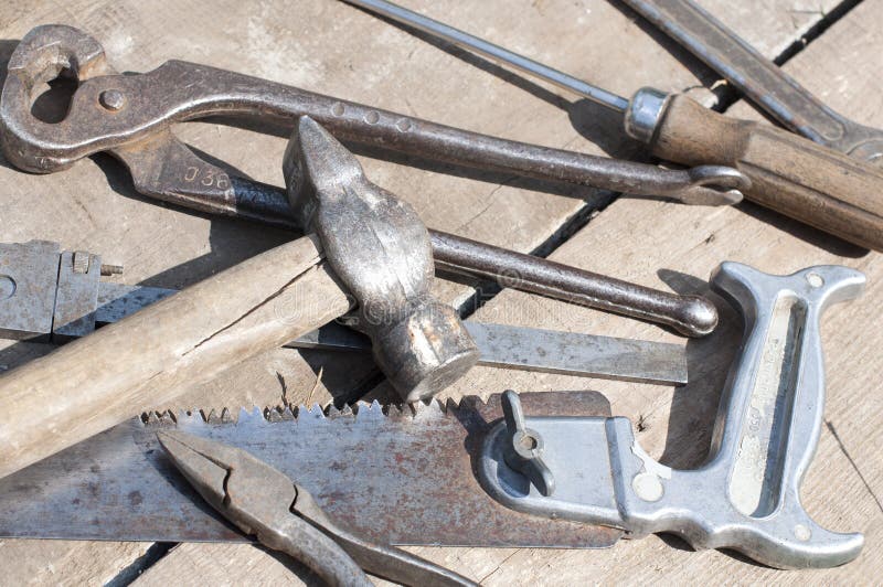 Old retro tools stock image. Image of scissors, tools - 32853593