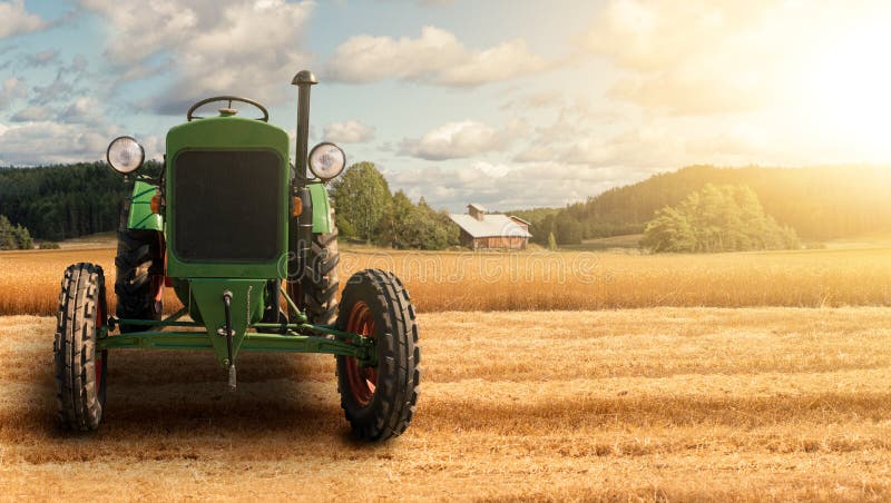 Old retro tractor stock image. Image of rustic, retro - 194217045