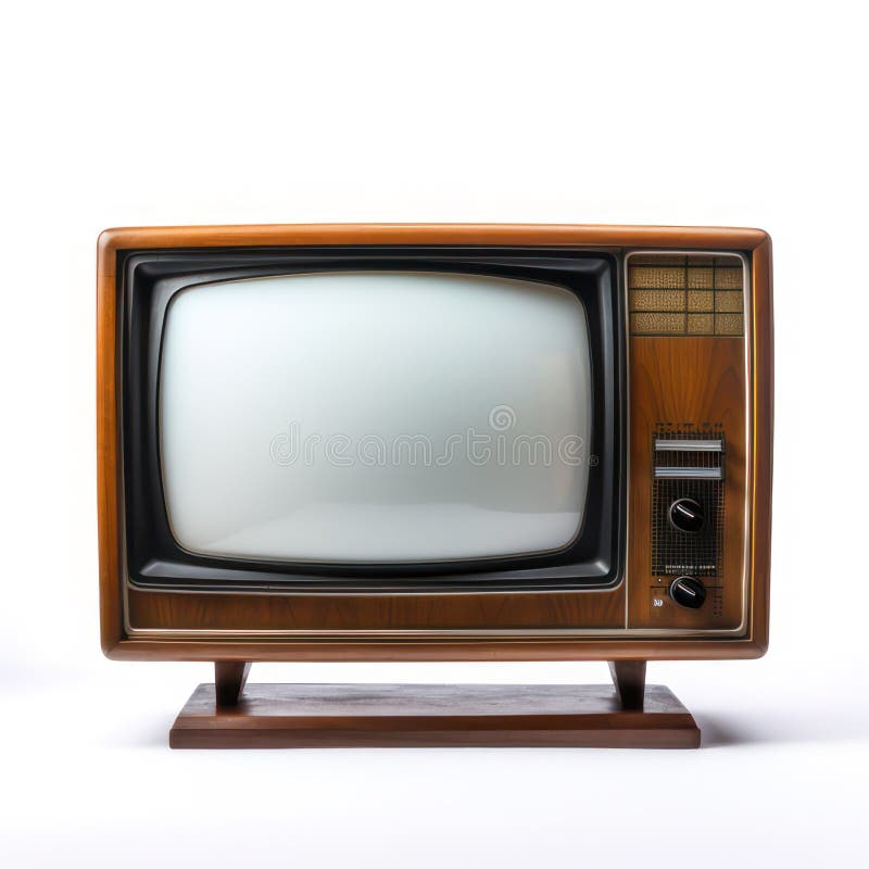 Old Retro Tv Isolated on White Created with Generative AI. Big Grey ...