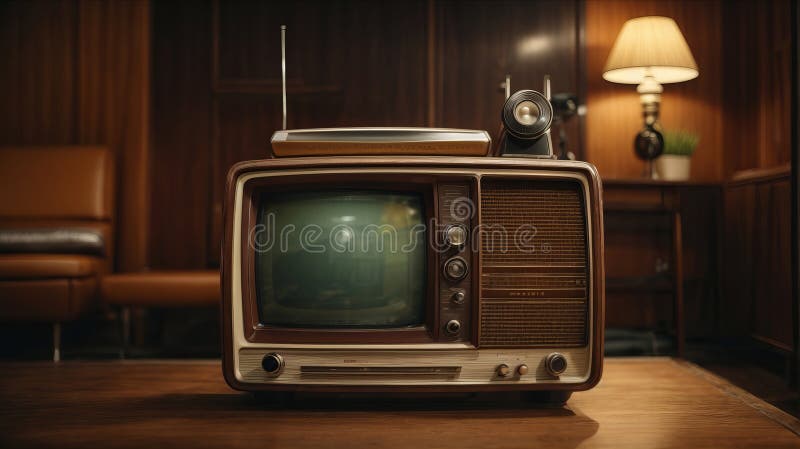 Old Retro TV and Radio Concept Image Stock Illustration - Illustration ...
