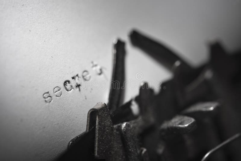 Old Typewriter with the Written Text Secret. Stock Image - Image of ...