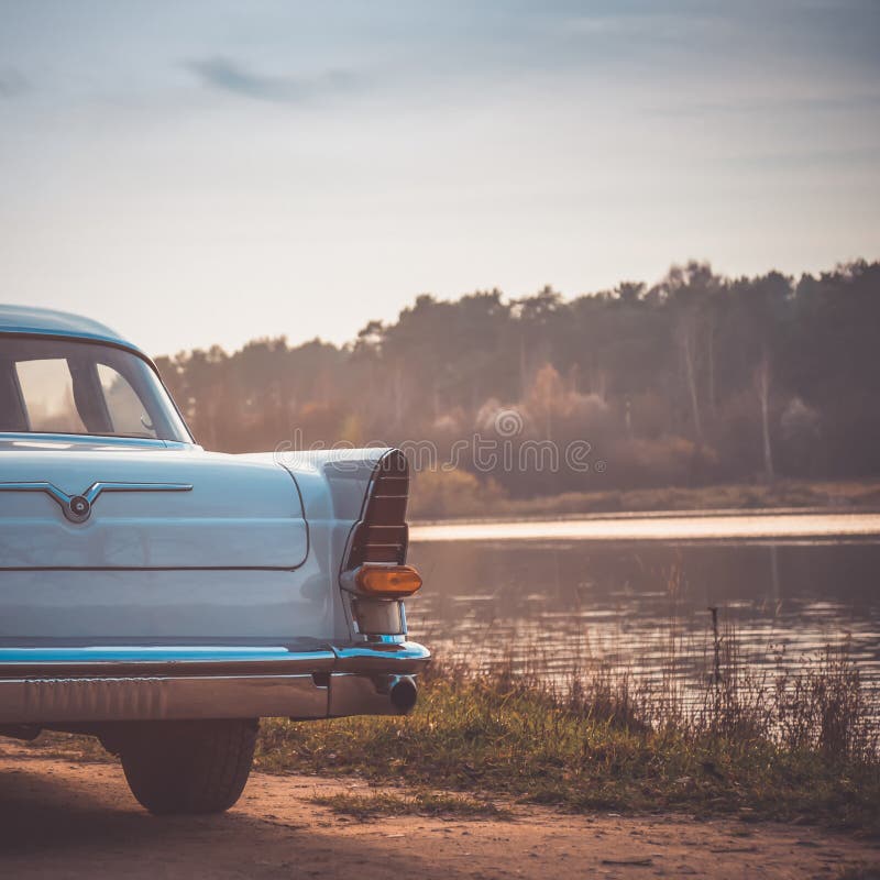 Old Retro or Vintage Car Back Side. Vintage Effect Processing Stock ...