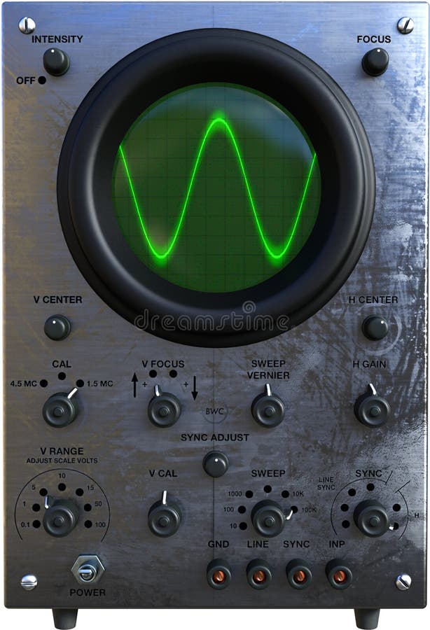 Vintage Oscilloscope Single Channel Stock Photo - Image of phosphor ...