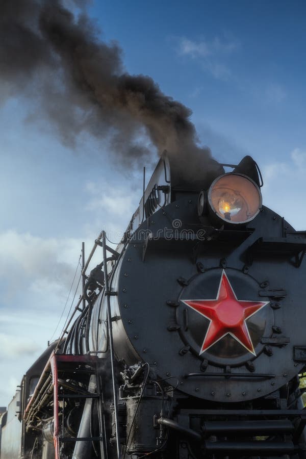 Old Retro Vintage Steam Train on the Station Stock Photo - Image of ...