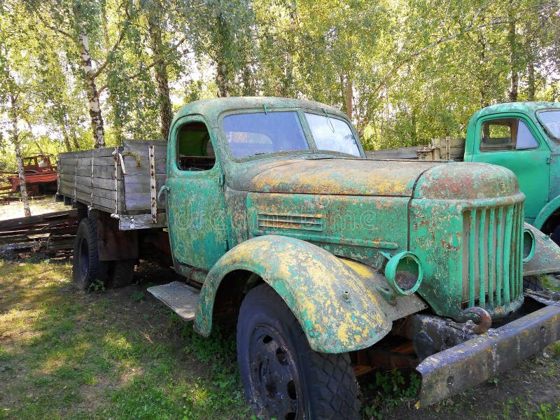 Old Retro Vintage Truck in the Museum Stock Photo - Image of museum ...