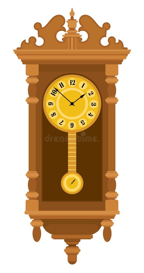 Old retro wall clock stock illustration. Illustration of retro - 48902378