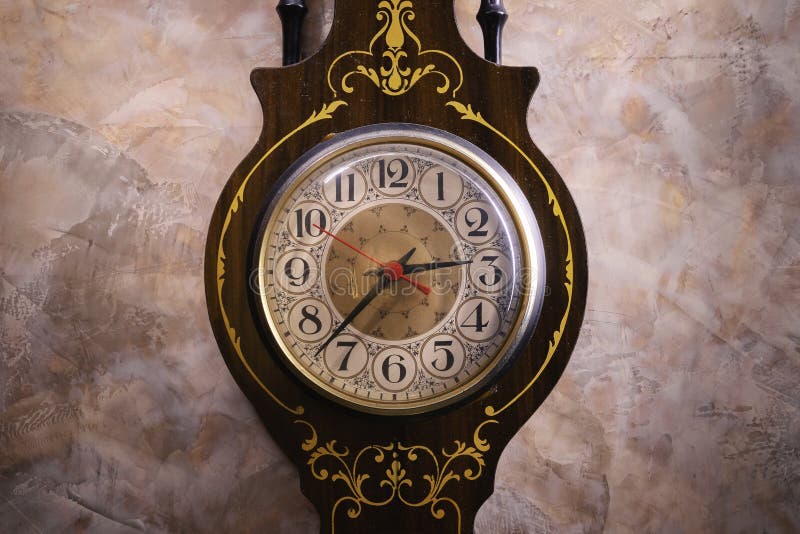 Old Retro Watch on Retro Wall Stock Photo - Image of vintage, round ...