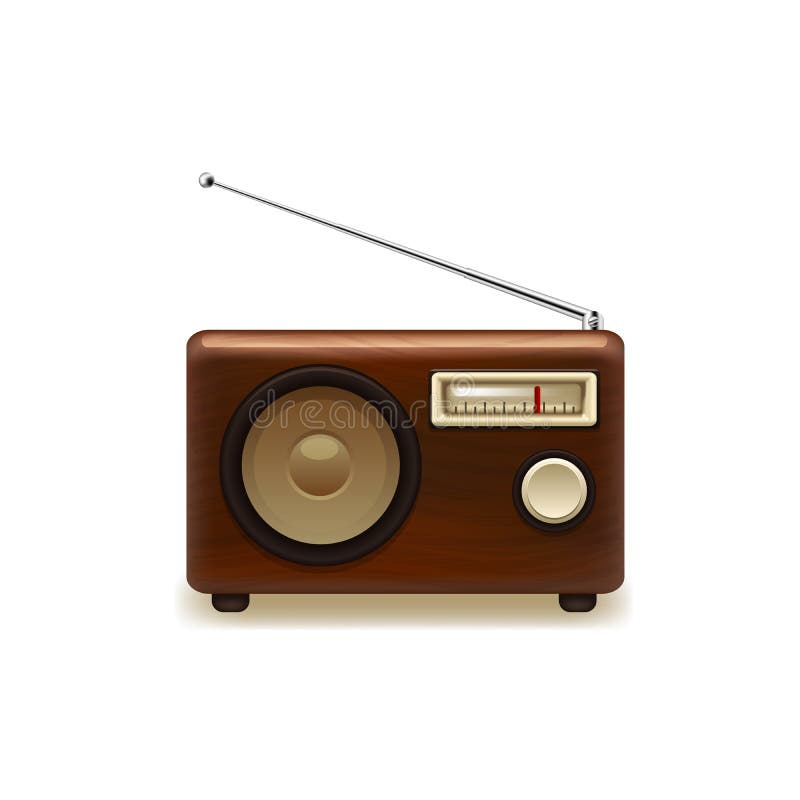 Old Retro Wooden Radio. Vector Stock Vector - Illustration of vintage ...