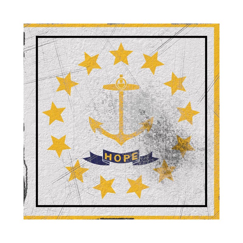 Old Rhode Island State Flag Stock Illustration - Illustration of flag ...