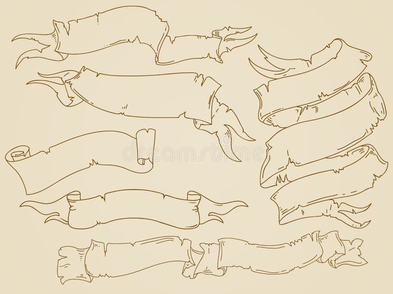 Old ribbons set stock vector. Illustration of damaged - 65093893