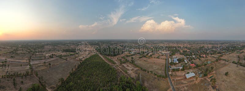 The Old Rice Fields and Green Trees Create a Beautiful Contrast with ...