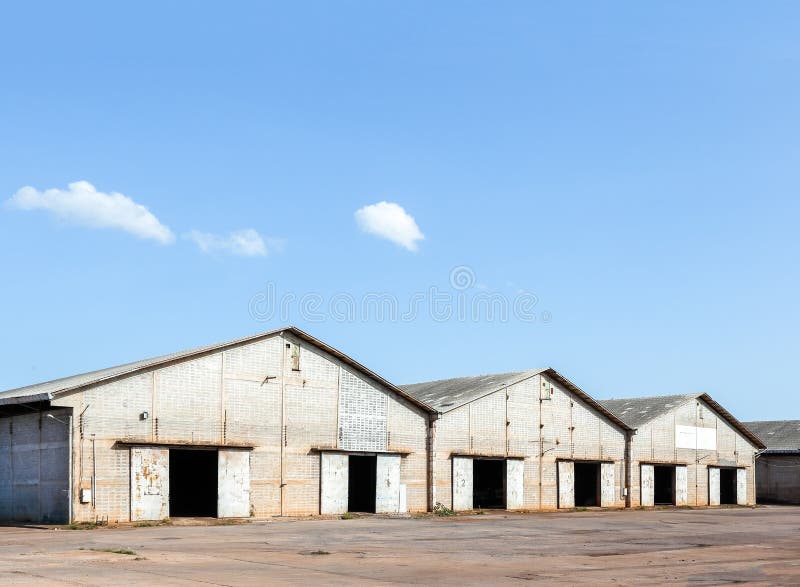 Old rice warehouse stock photo. Image of concrete, blue - 56633286