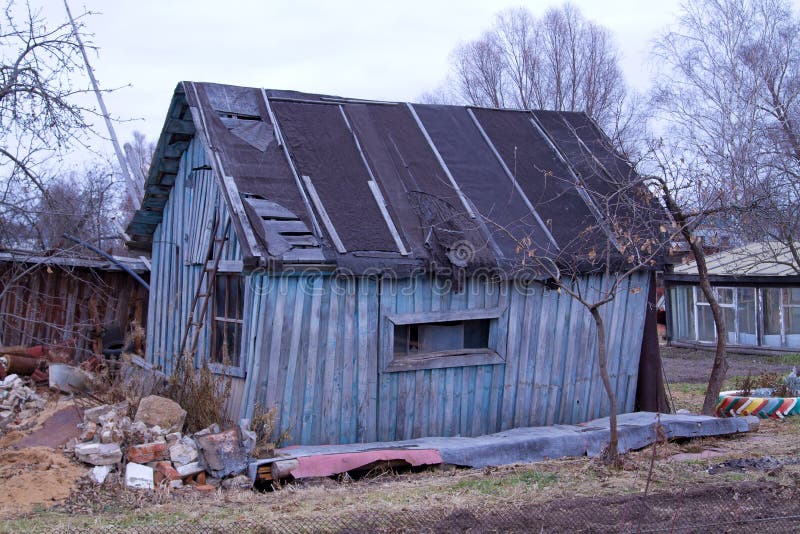 Old rickety house stock photo. Image of russian, blue - 70083194