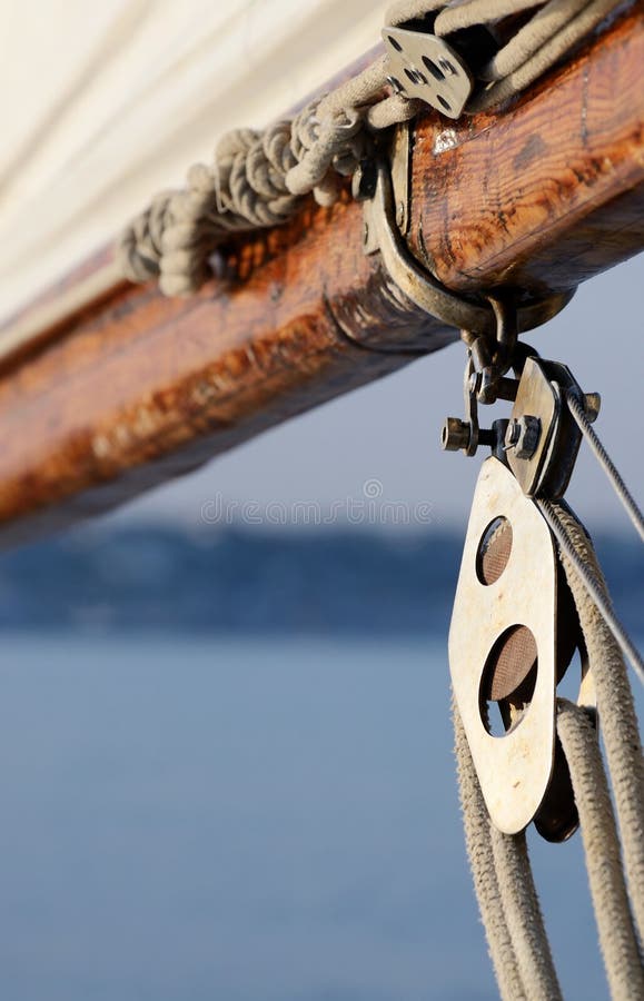 Rigging of a Wooden Sailboat or Yacht Stock Image - Image of transport ...
