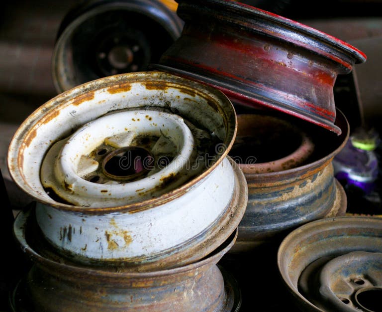 Old rims stock image. Image of tires, stack, rust, balance - 11044381