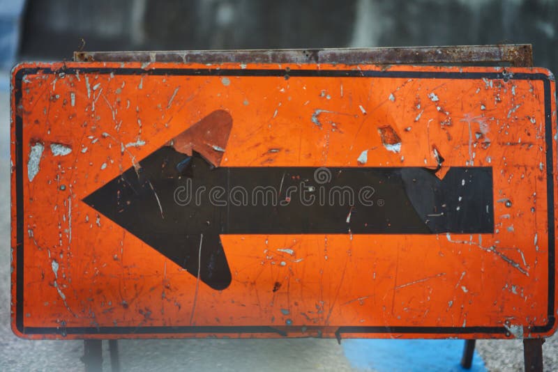 Old ,rip Off and Rusty Arrow Sign Stock Image - Image of feet, icon ...