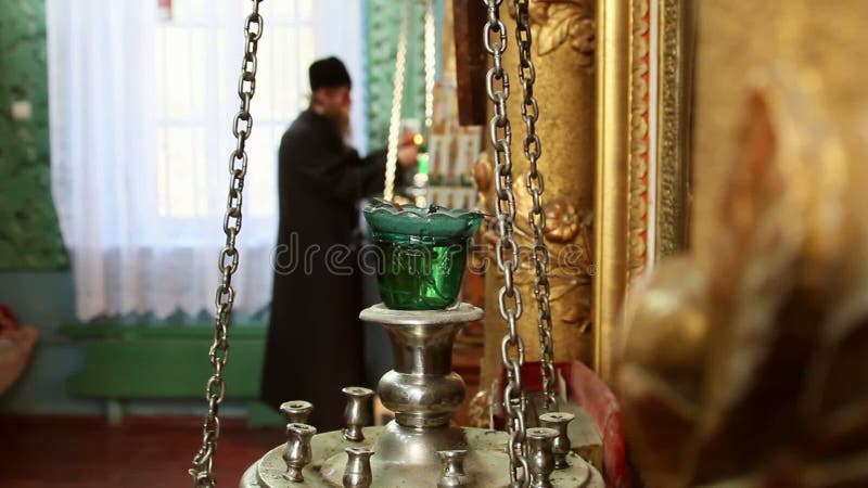 Old Rite Christian Monk Praying in a Monastery Stock Footage - Video of ...