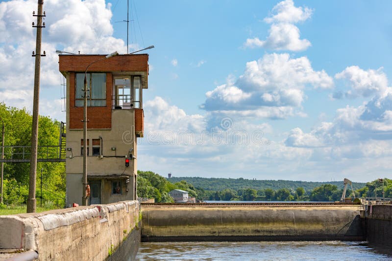 Old river gateway stock photo. Image of adjustment, reservoir - 97954524