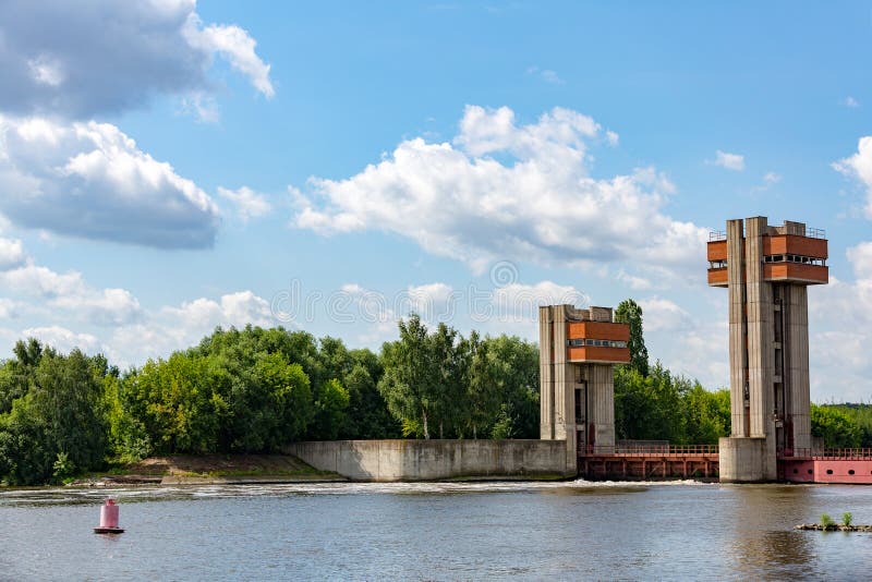 Old river gateway stock image. Image of transport, technology - 97955379