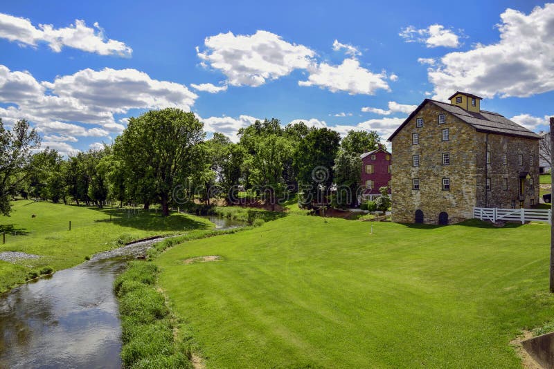 Old river mill stock image. Image of amish, mill, landscape - 146151233