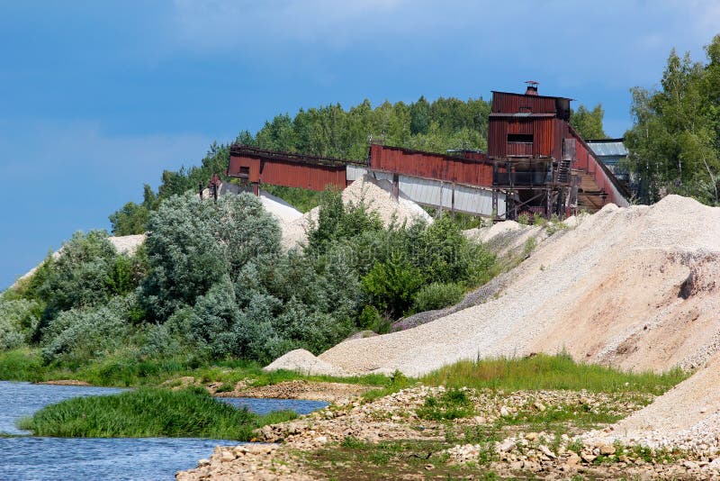 Old Riverside Limestone Quarry Stock Photo - Image of crush, heavy ...