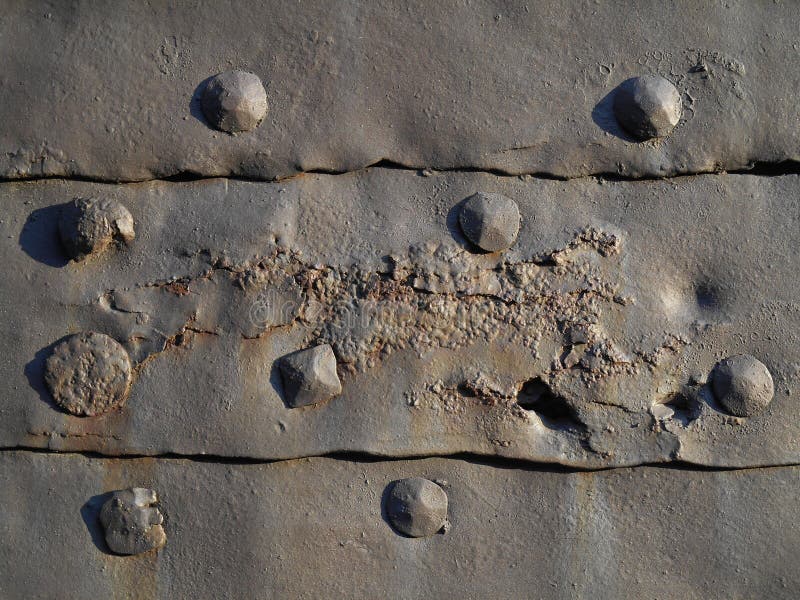 Old Rivets on Rusty Metal Plates Stock Photo - Image of rivets, plates ...