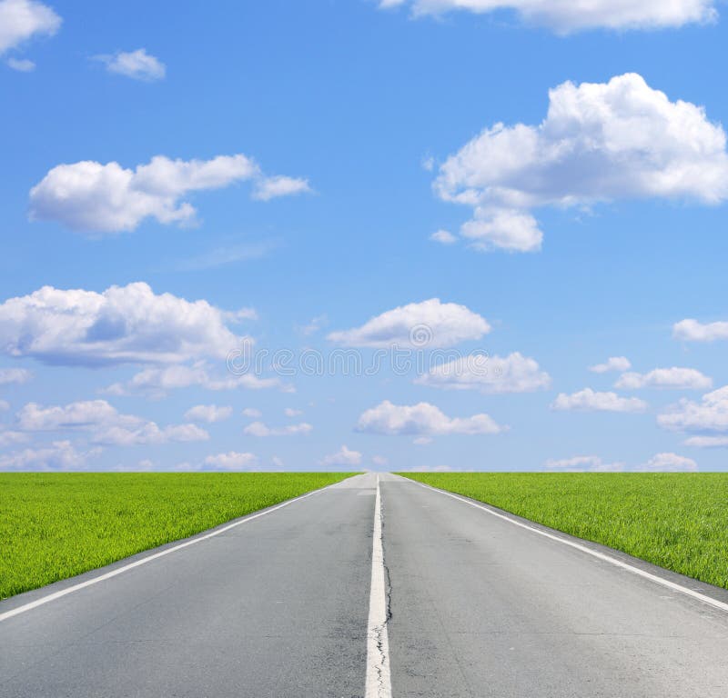 Open Road stock image. Image of transportation, clouds - 12182113