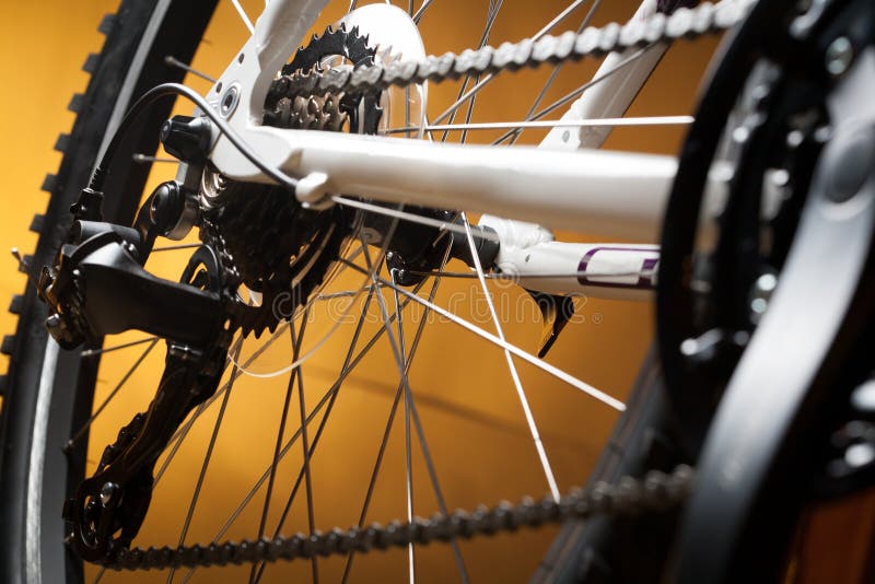 Old Road Bicycle Rear Hub, Sprockets and Derailleur Stock Image - Image ...