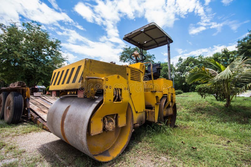 Old road compactors stock photo. Image of steam, asphalt - 41167860