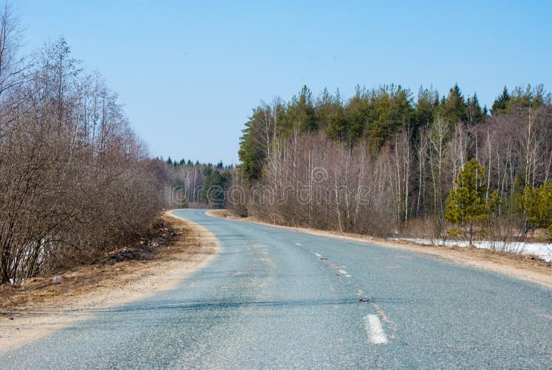 Old Road in Countryside in Early Spring Stock Photo - Image of farm ...