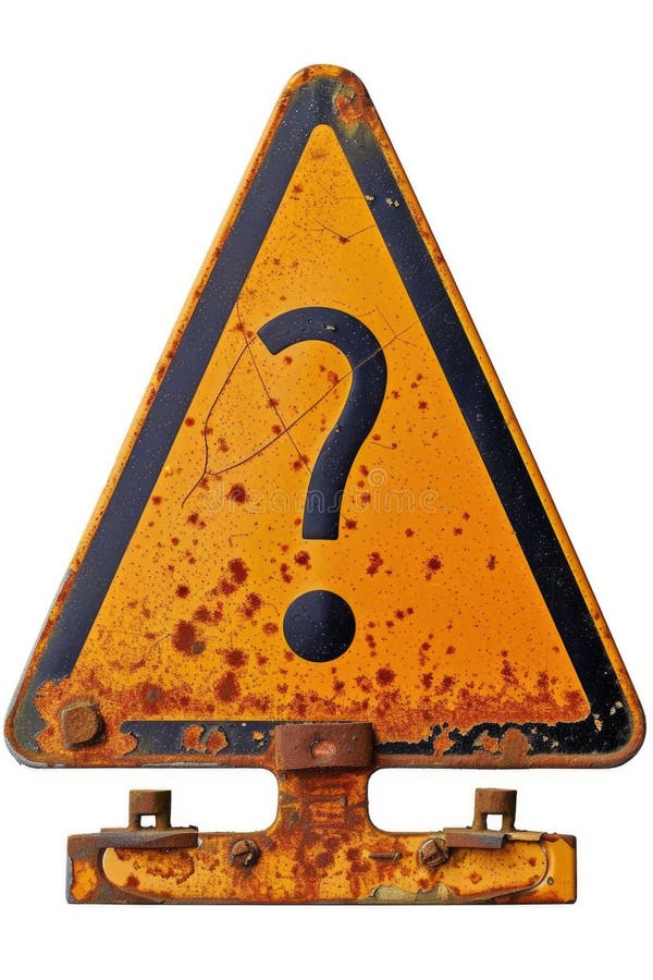 Old Road Marker or Directional Sign with a Rusty Triangle Shape and a ...