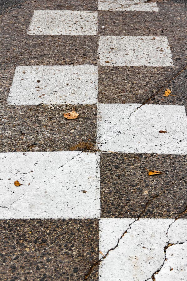 Old Road Markings. White Squares in a Checkerboard Pattern Stock Image ...