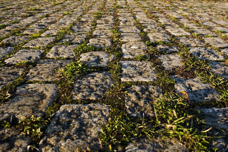 Old Road in Rustic Cobblestones Stock Image - Image of granite, autumn ...