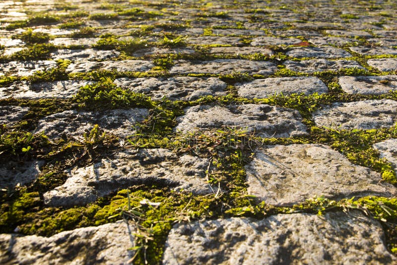 Old Road in Rustic Cobblestones Stock Photo - Image of lamp, route ...