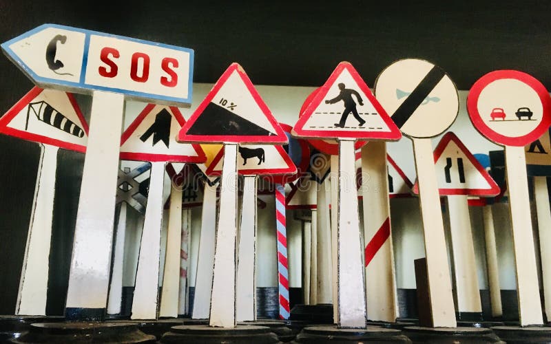 Old Road Signs in Exposition Stock Photo - Image of street, wooden ...