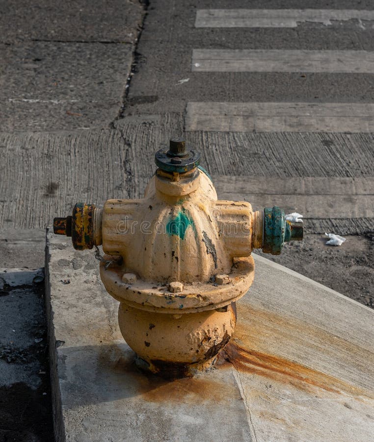 Old Roadside Fire Hydrant in Panama City Stock Photo - Image of broken ...